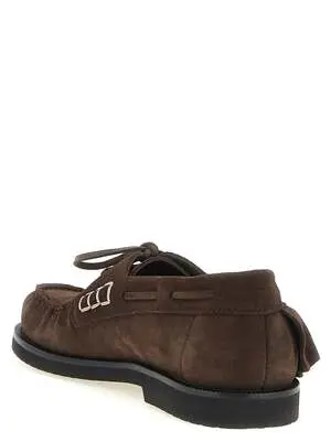 JW Anderson Suede Volant Boat Shoe - Brown