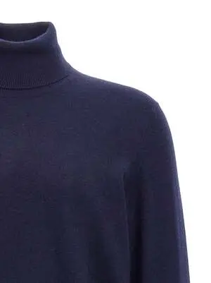 Brunello Cucinelli Cashmere High Neck Sweater - Blue