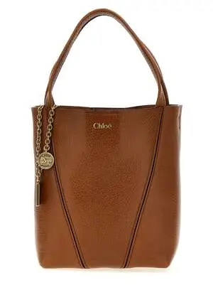 Chloé Spin' Grainy Leather Handbag - Brown