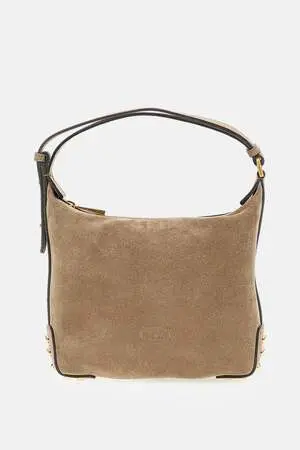 TOD'S Suede Hobo Bag With Metal Dots - Multicolor