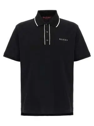 Gucci Logo Embroidery Polo Shirt - Multicolor
