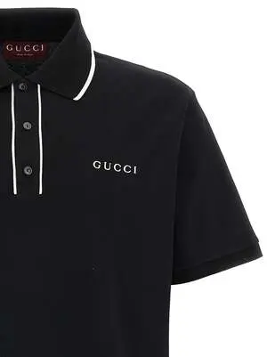 Gucci Logo Embroidery Polo Shirt
