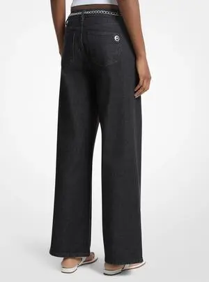 Michael Kors Stretch Denim Wide-leg Jeans