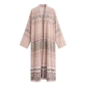 RAFFYA Misty Floral Print Kimono - Pink