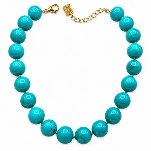 MICHAEL NASH JEWELRY Abigail Semi Precious Turquoise Beaded Necklace - Blue