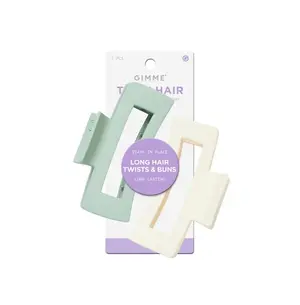 GIMME BEAUTY Xl Rectangle Claw Clip Duo Velvet Finish - No Color