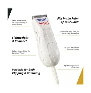 WAHL PROFESSIONAL Peanut Professional Beard Trimmer And Hair Clipper Kit Adjustable Hair Cutting Tool With 4 Guide Combs