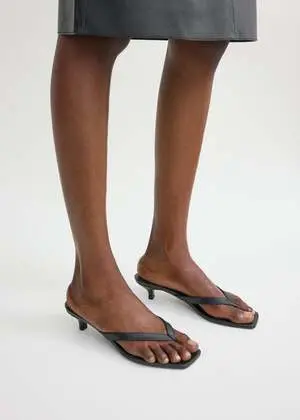 TOTEME Leather Heeled Flip Flops