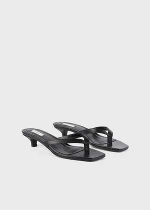 TOTEME Leather Heeled Flip Flops