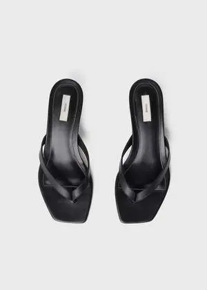 TOTEME Leather Heeled Flip Flops