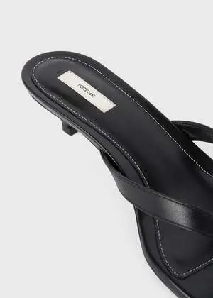 TOTEME Leather Heeled Flip Flops