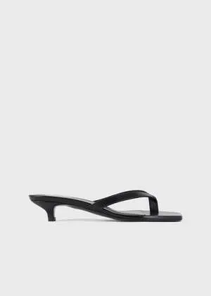 TOTEME Leather Heeled Flip Flops
