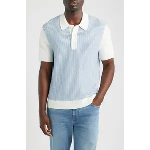 WAX LONDON Turin Stripe Polo Sweater - Ecru