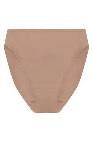 Natori Bliss Bare Cotton High Cut Briefs - Buff