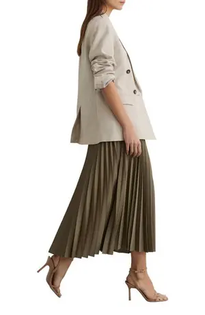 REISS Seren Pleated Midi Skirt