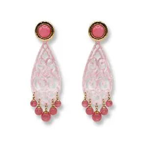 MICHAEL NASH JEWELRY Amelia Rose Earrings With Rose Quartz Drops Earrings - Pink