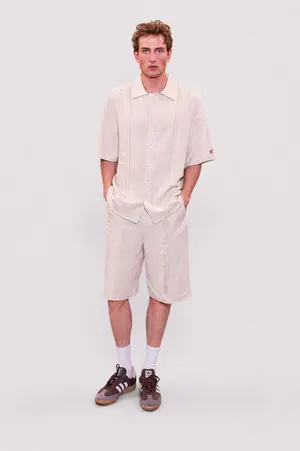 PCFG Daydreamers Linen Look Stitch Detail Shorts