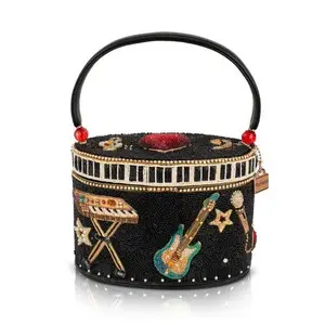 MARY FRANCES ACCESSORIES Jam Session Top Handle Handbag - Black