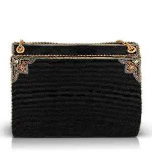 MARY FRANCES ACCESSORIES Hand-beaded Zodiac Wheel Crossbody Handbag