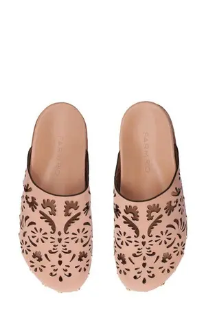 Farm Rio Lace Anatomic Leather Flat Mule