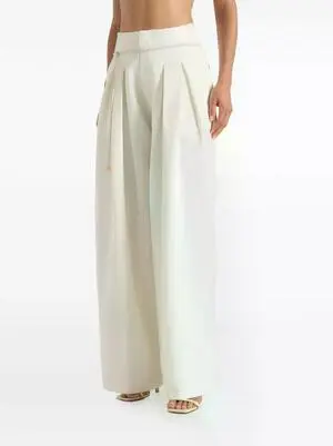 Manière De Voir Maniere De Voir Flora Box-pleat Wide-leg Belted Pants - Neutrals