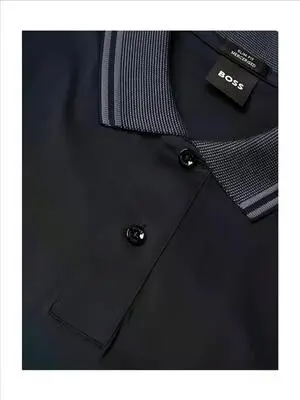 BOSS Striped-collar Polo Shirt