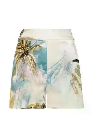 Oscar De La Renta Dominican Landscape High-waisted Shorts