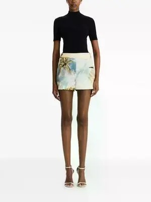 Oscar De La Renta Dominican Landscape High-waisted Shorts