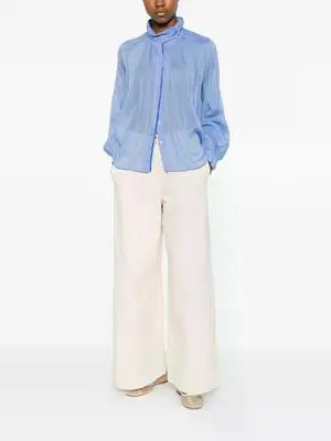 FORTE_FORTE Pleated High-neck Shirt