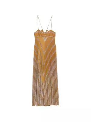 FORTE_FORTE Pleated Metallic-effect Maxi Dress