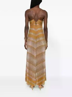 FORTE_FORTE Pleated Metallic-effect Maxi Dress