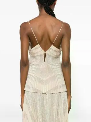 FORTE_FORTE Il Plissé Pleated Metallic-effect Top