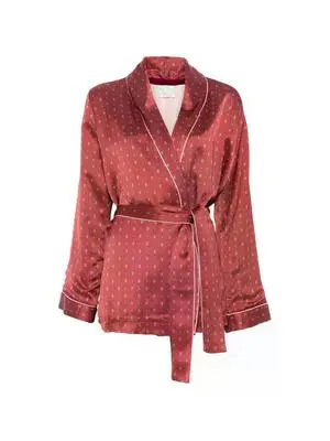 FORTE_FORTE Belted Patterned Jacket - Red