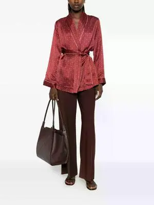 FORTE_FORTE Belted Patterned Jacket