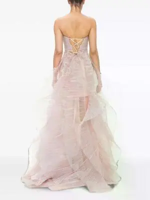 MARIA LUCIA HOHAN Ruffled Lace-up Maxi Dress