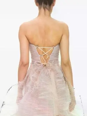 MARIA LUCIA HOHAN Ruffled Lace-up Maxi Dress