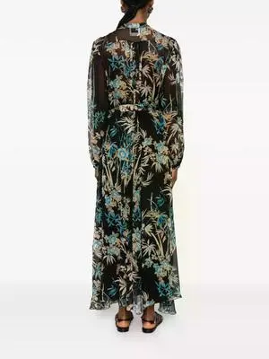 FORTE_FORTE Floral-print Tie-neck Dress