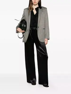 FORTE_FORTE Herringbone-pattern Velvet-collar Jacket
