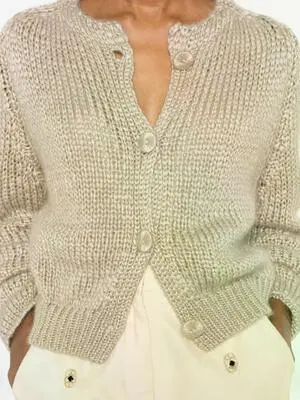 FORTE_FORTE Chunky-knit Button-up Cardigan