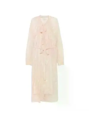 FORTE_FORTE Lace Pussy-bow Midi Dress