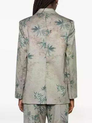 FORTE_FORTE Floral-print Herringbone Blazer