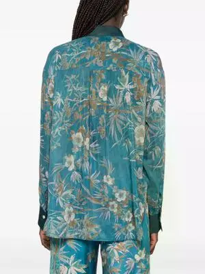 FORTE_FORTE Floral-print Silk-blend Shirt