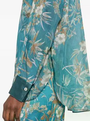 FORTE_FORTE Floral-print Silk-blend Shirt