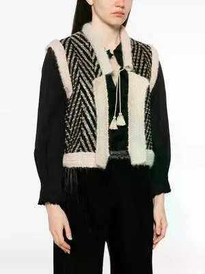 FORTE_FORTE Chevron-pattern Tassel-detail Jacket