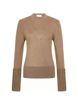 Rabanne Button-cuff Long-sleeve T-shirt - Brown