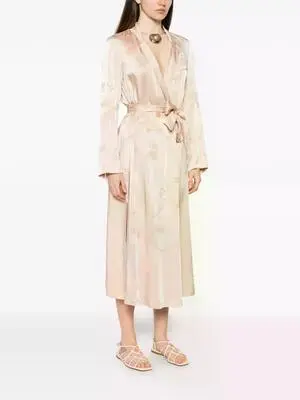 FORTE_FORTE Floral-jacquard Wrap Midi Dress