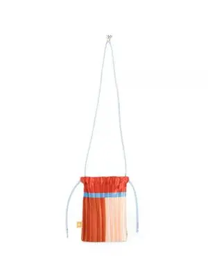MULTITUDES BAGS Pleated Drawstring Shoulder Bag - Orange