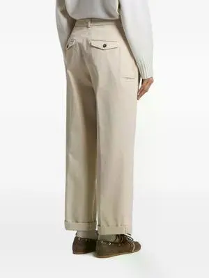 Peserico Pleated Turn-up Trousers - Neutrals