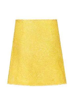 CLIO PEPPIATT Bead-embellished Marina Mini Skirt - Yellow