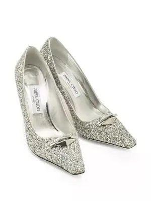 JIMMY CHOO Ryker Glitter-detail Heeled Pumps